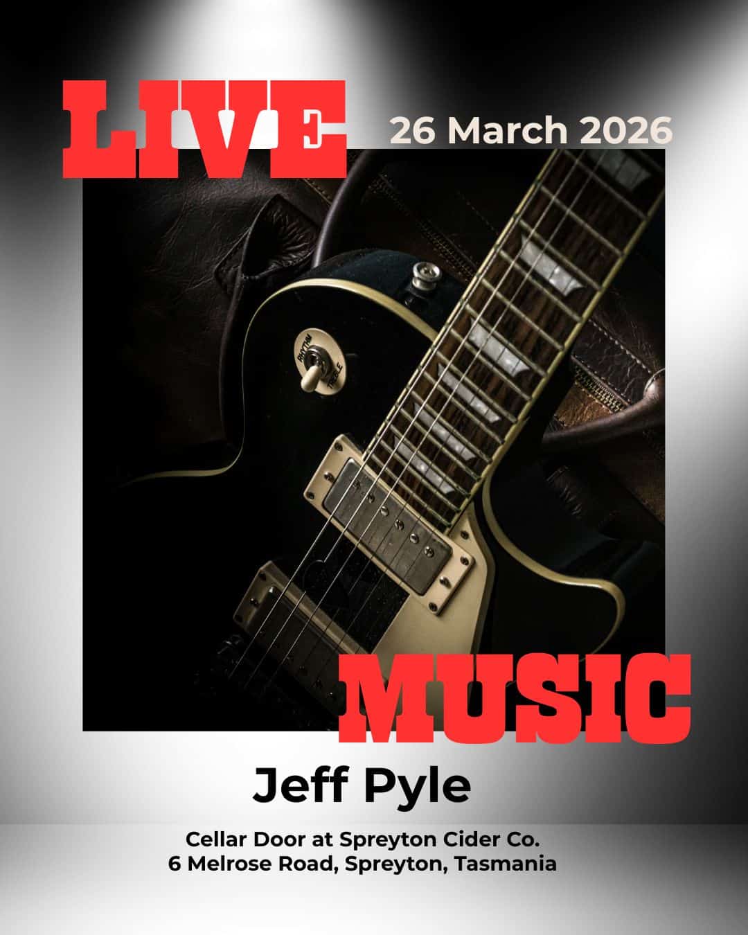 Jeff Pyle, Thursday, 26 March 2026 | Spreyton Cider Co.