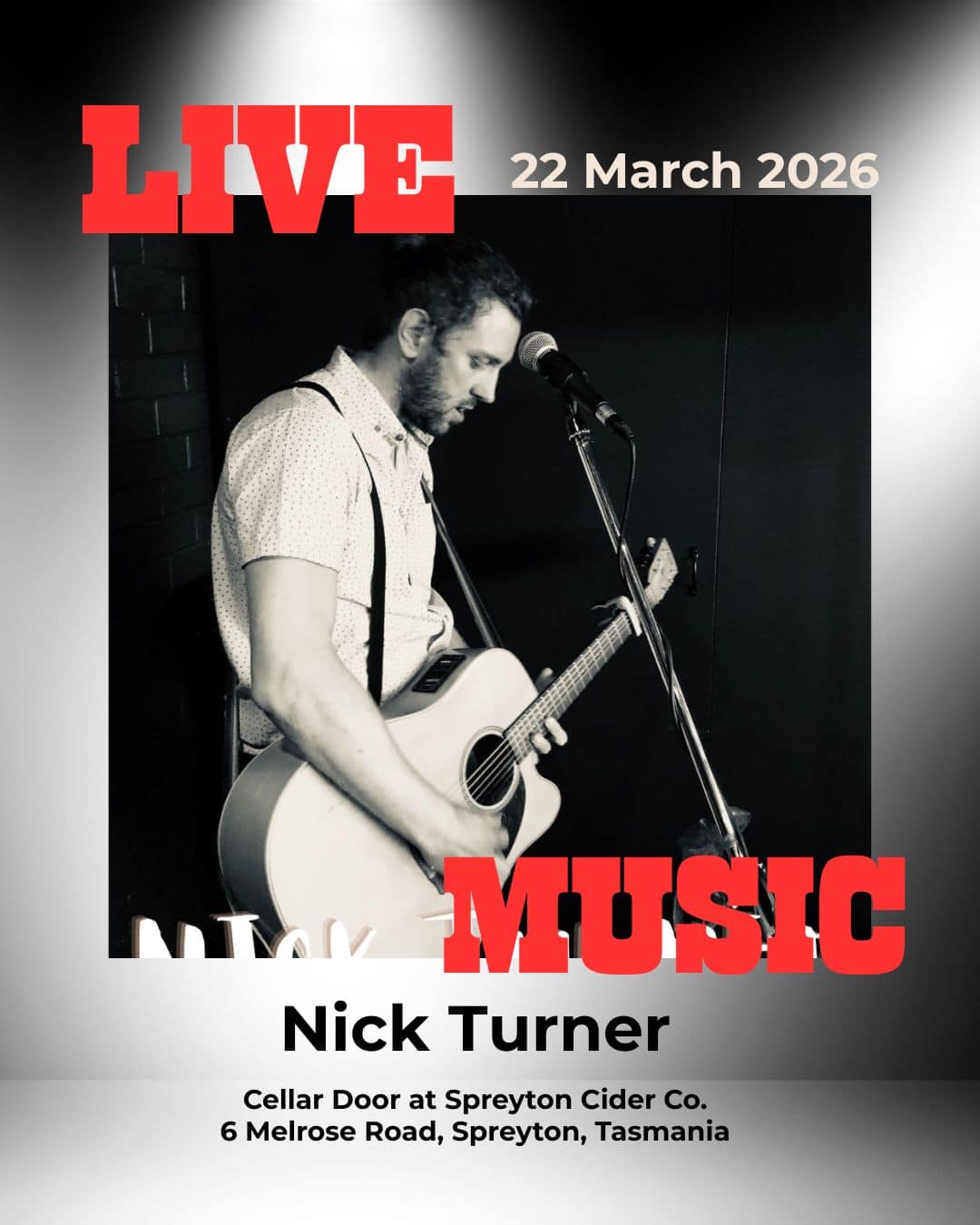 Nick Turner, Sunday 22 March 2026 | Spreyton Cider Co.